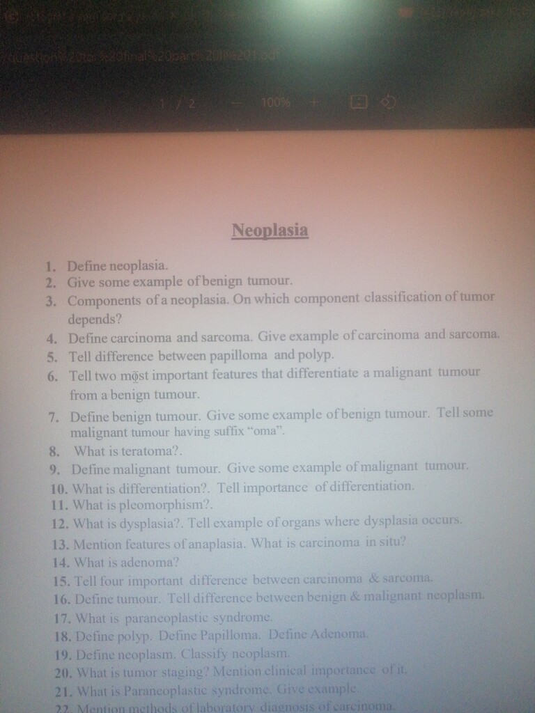 Neoplasia : What are the most important differences between benign ...