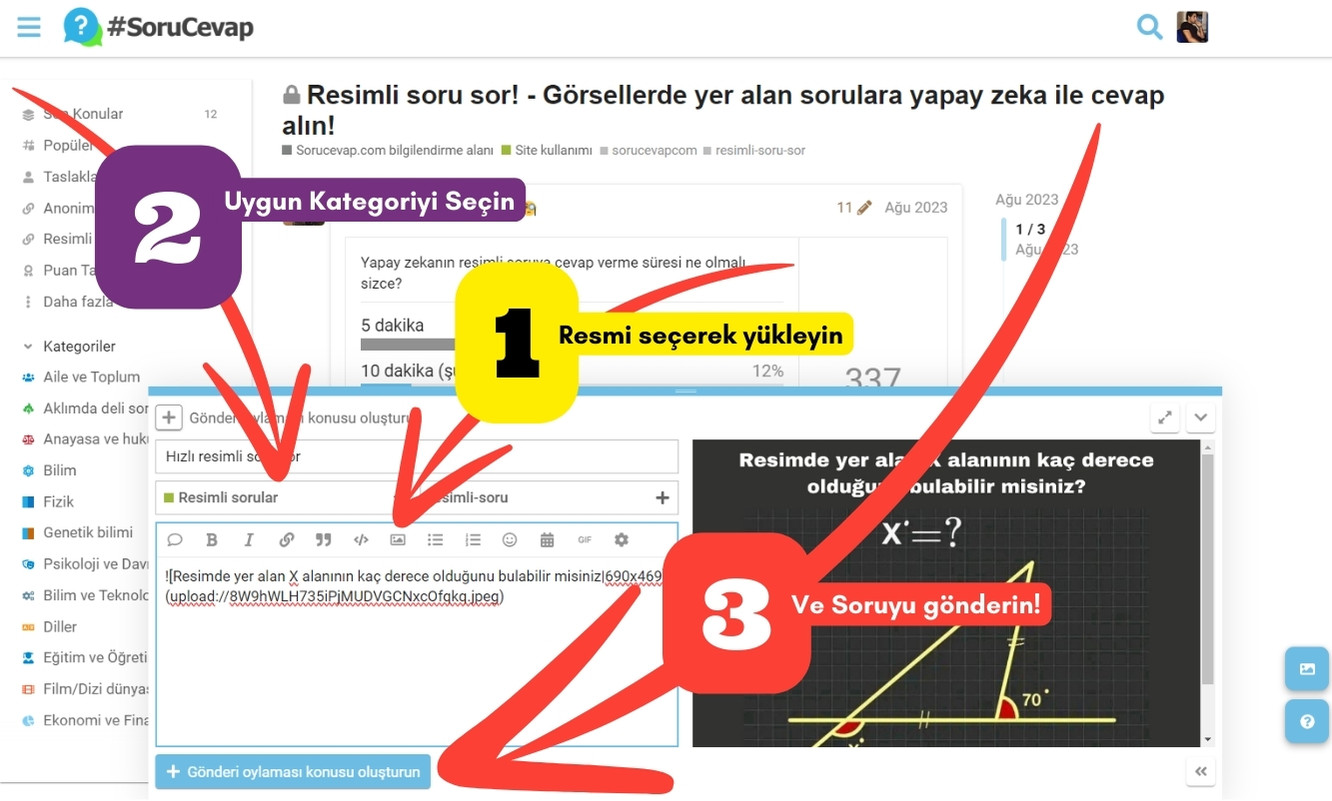 Resimli soru sor! - Görsellerde yer alan sorulara yapay zeka ile cevap alın! - Site kullanımı ...